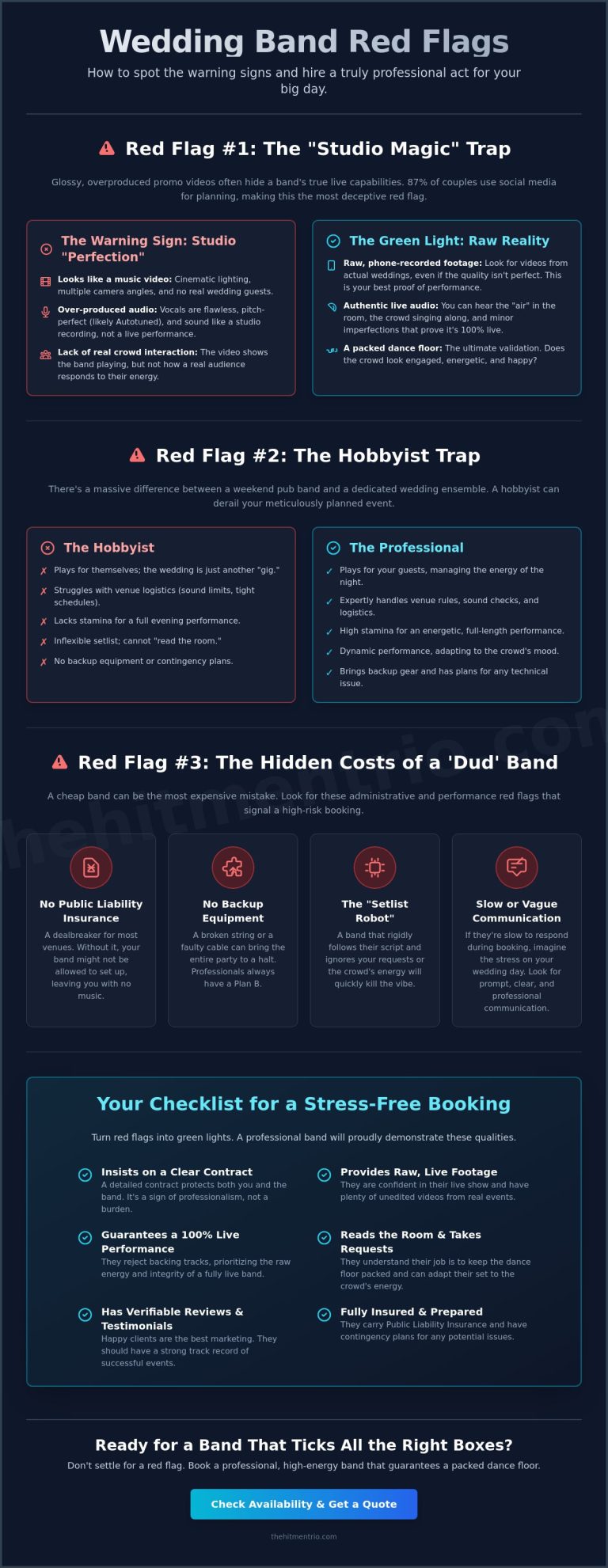 Wedding Band Red Flags: How to Spot a ‘Dud’ Before You Book